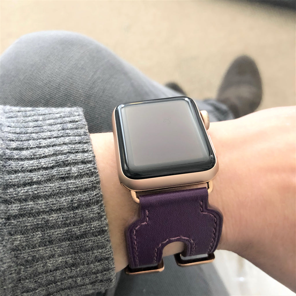 Rasin Purple Apple Watch Double Buckle Cuff by Juxli Home. Handmade ...